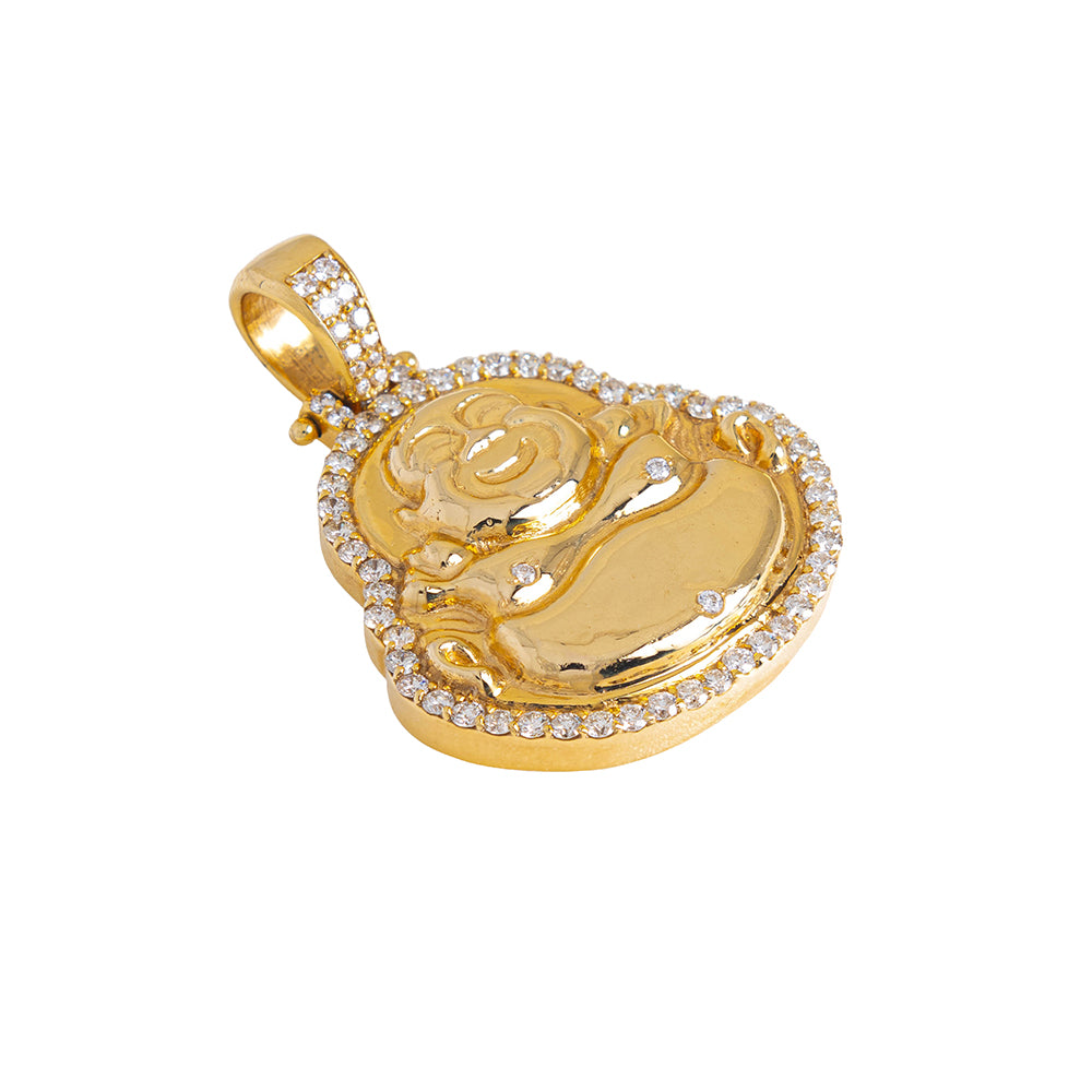 Medium Buddha Pendant with Diamonds Rose Gold