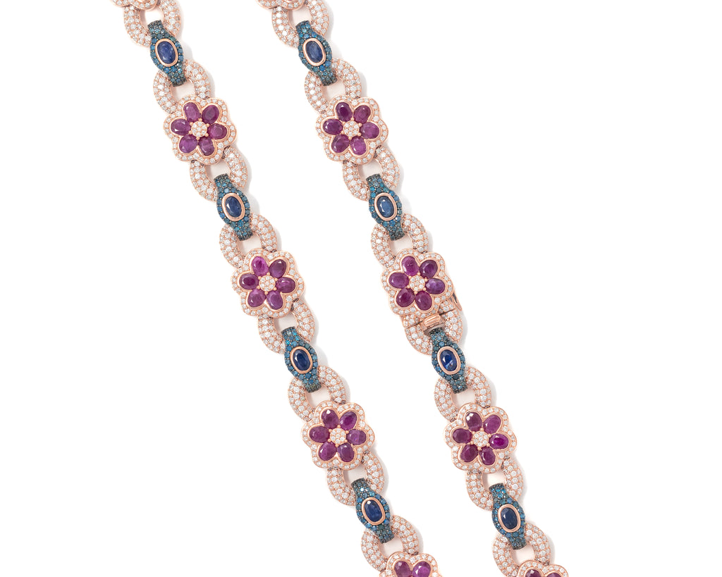 Infinity Chain With Sapphire's And Ruby's – Haimov Jewelers