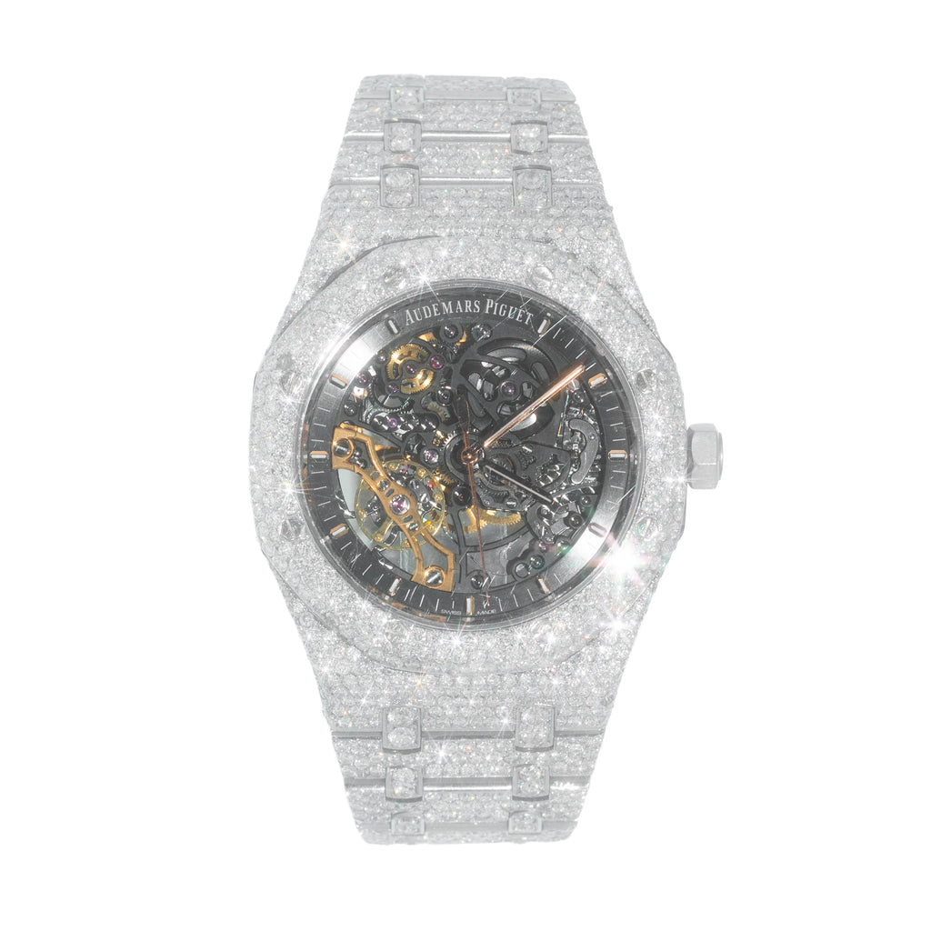 Audemars Piguet Skeleton Stainless Steel With Diamonds – Haimov Jewelers