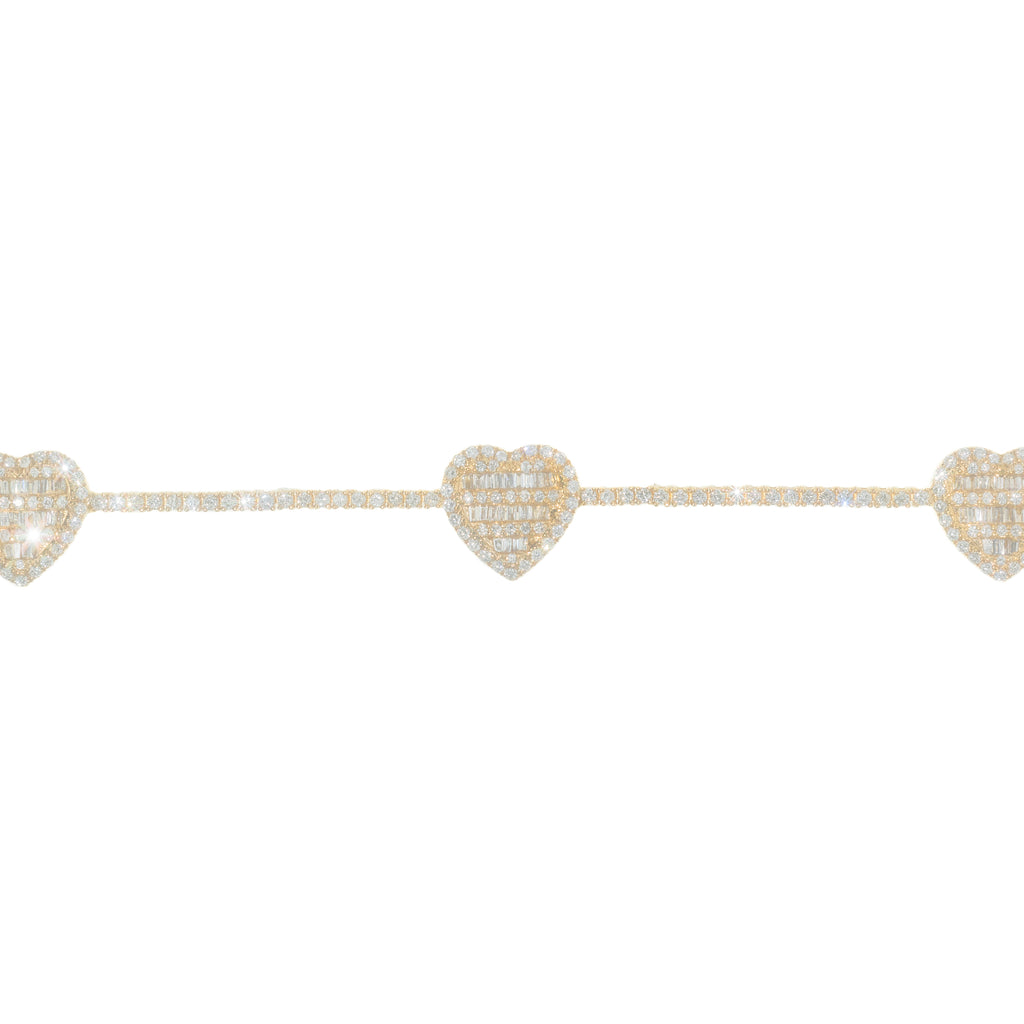 Heart Shape Bracelet With Baguettes – Haimov Jewelers